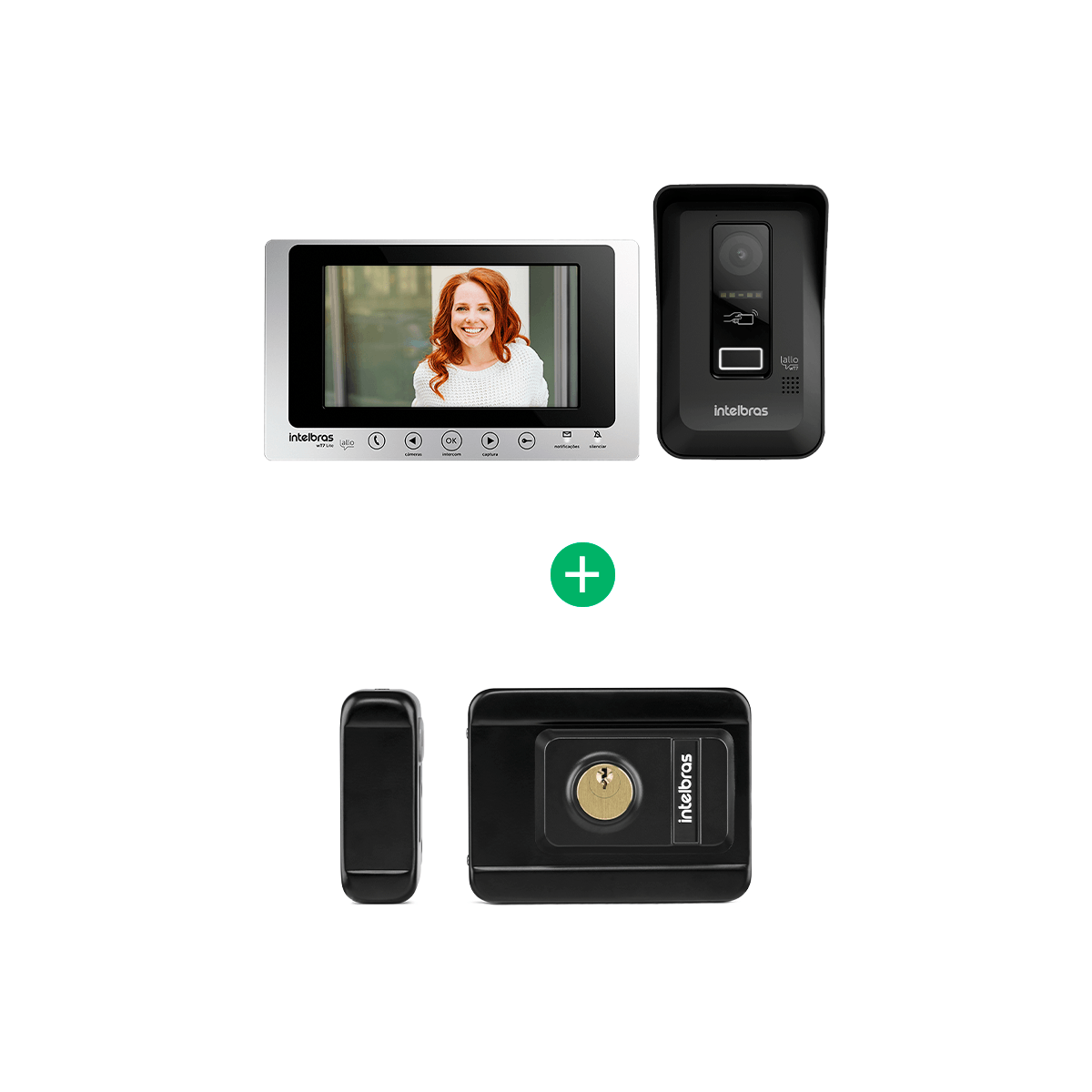 Kit Videoporteiro Allo wT7 Lite + Fechadura Elétrica FX 3000 Intelbras ...